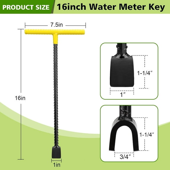 TYHREF-Water Meter Key 16 Inch with 4-Way Utility Key, T-handle Water ...