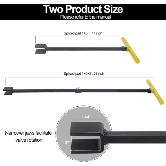 TYHREF-Water Meter Key 28 Inch,Water Shut off Tool,Enforced Steel Water ...