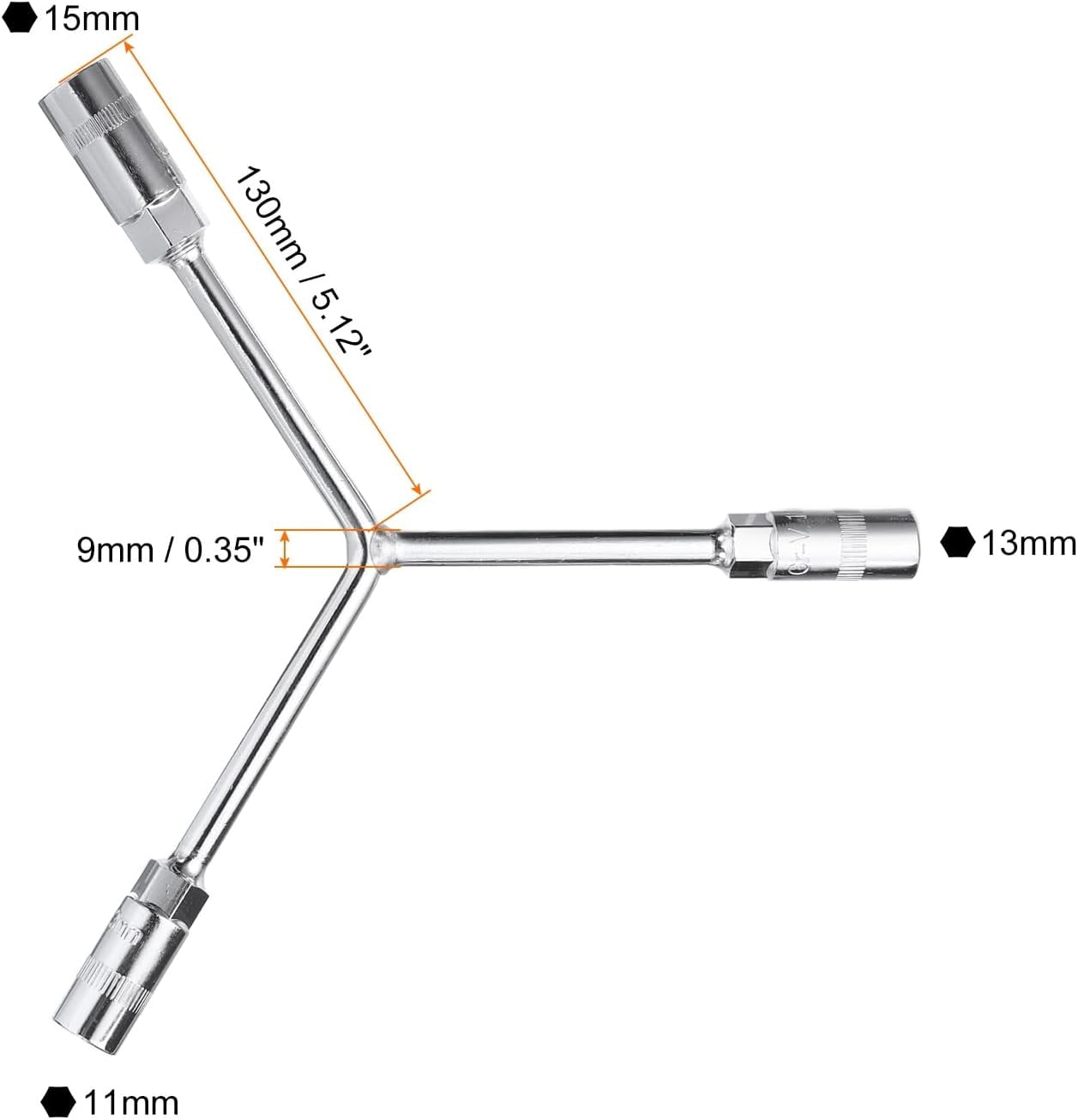 TYHREF-Y-Shaped 3 Way Socket Wrench 11mm 13mm 15mm Long Arm Y-Type 6 ...