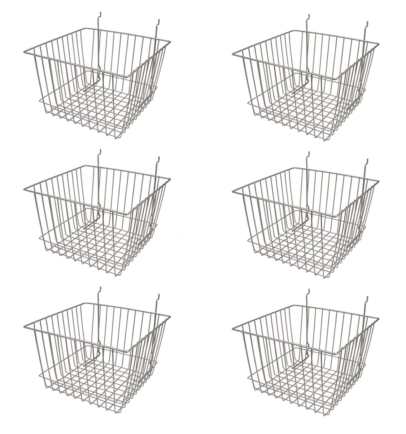 TYJDFN 6 Pack Deep Wire Storage Baskets for Gridwall and Slatwall, 12 ...