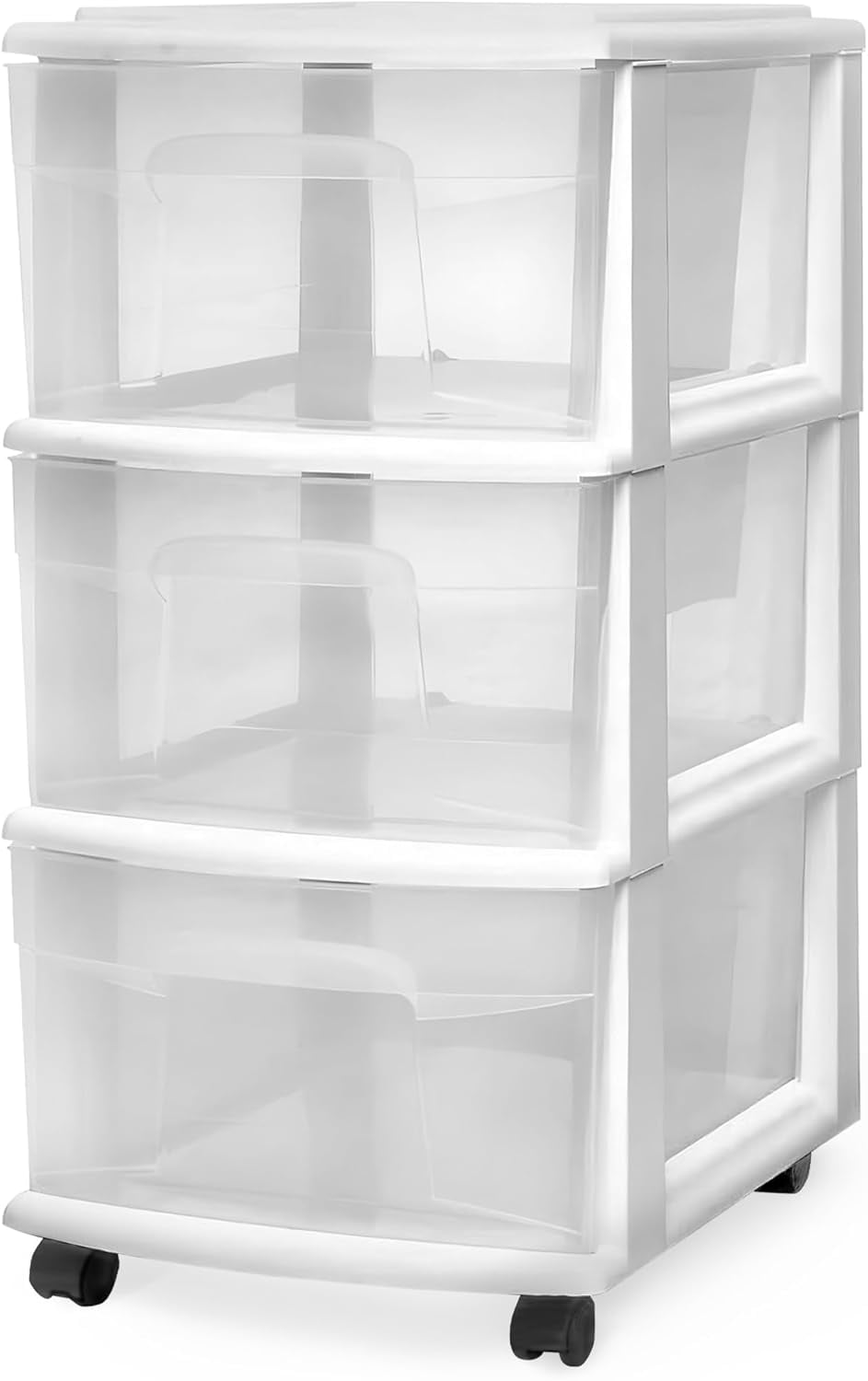 TYJDFN Drawer Tower, 3-Tier Clear Plastic Storage Organizer Cart ...