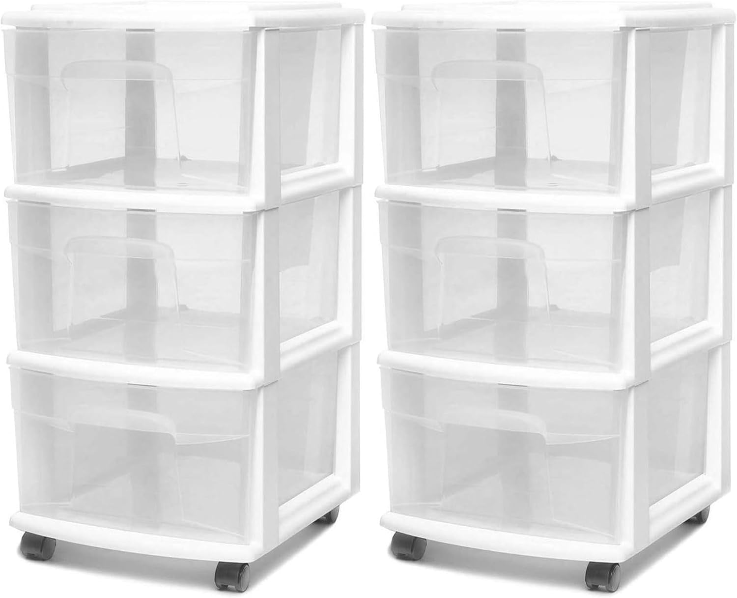 TYJDFN Drawer Tower, 3-Tier Clear Plastic Storage Organizer Cart ...