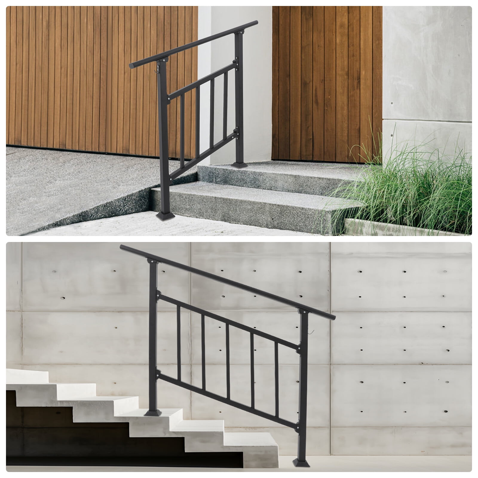 TYJDFN Stair Railing with Fences Flexible Exterior Stair Railing Transitional Handrails ...