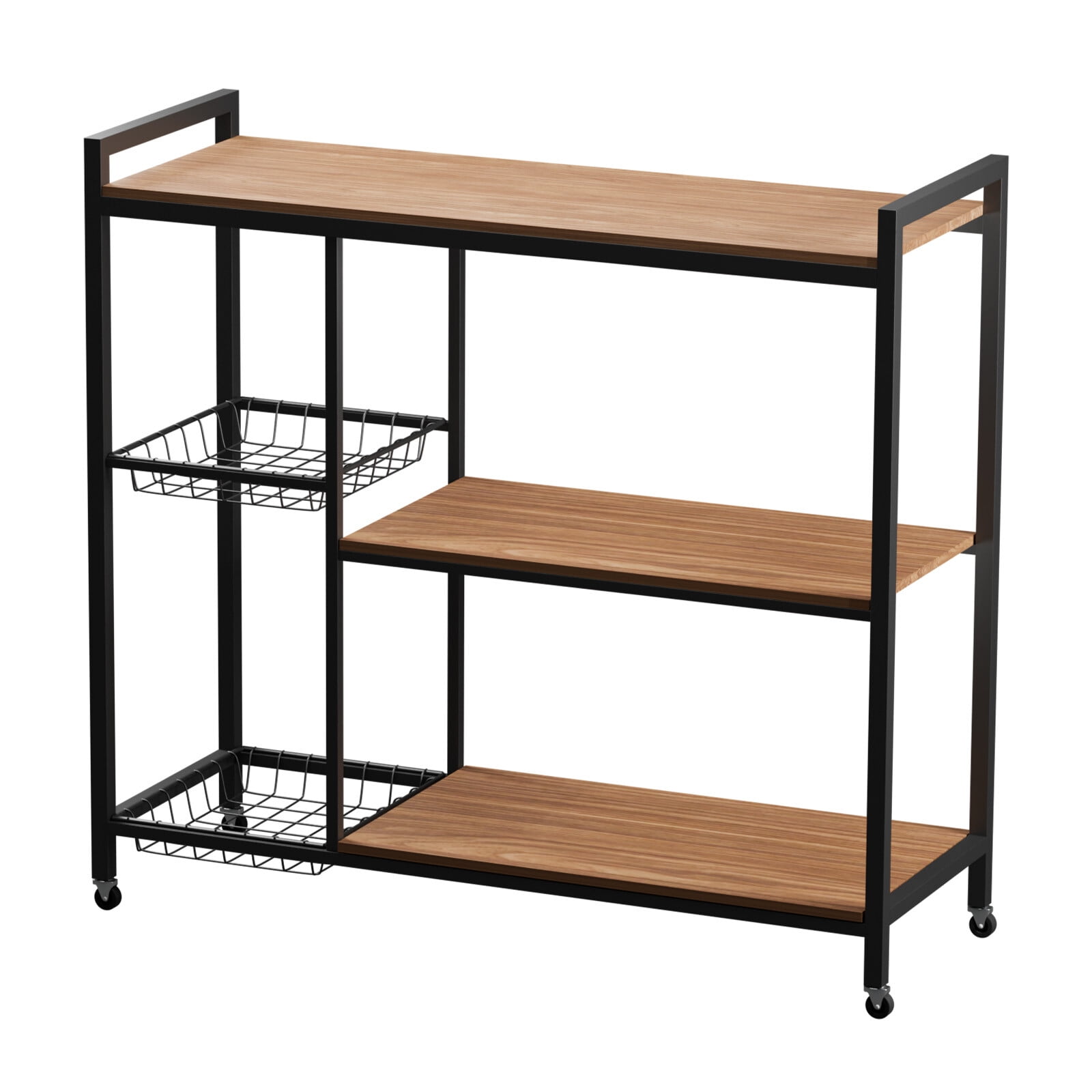 TYJDFN,Wheeled Steel Kitchen Storage Rack Heavy Duty Bakers Rack 3-tier ...