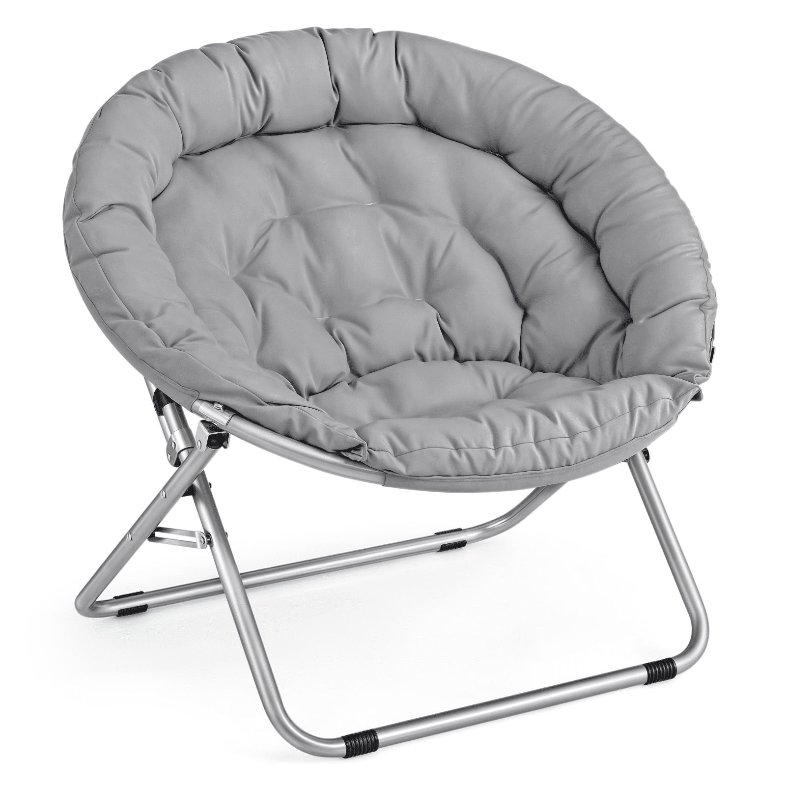 TYJDFNGray Foldable Cozy Lazy Saucer Chair Oversized Accent Chair Soft ...