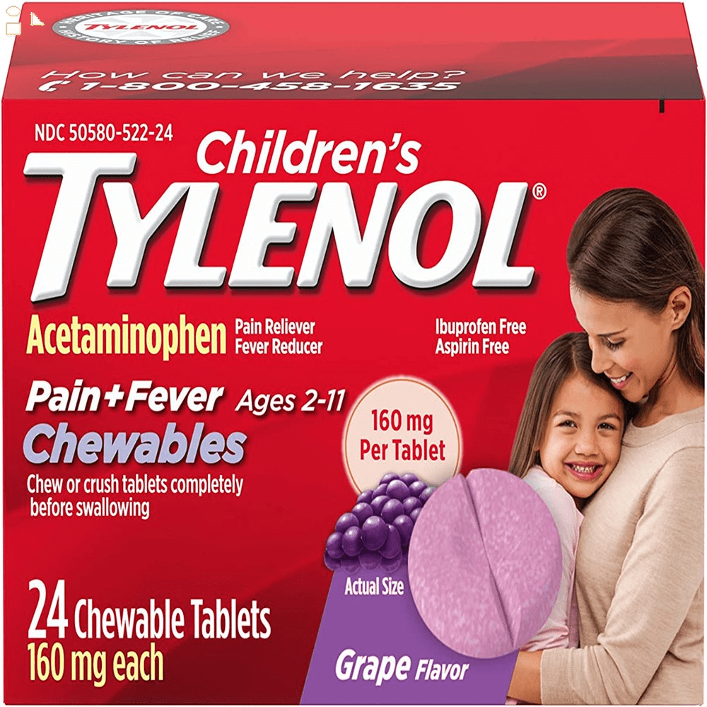 Tylenol Children's Grape Chewable Dissolve Tablets, 24 Count - Walmart.com