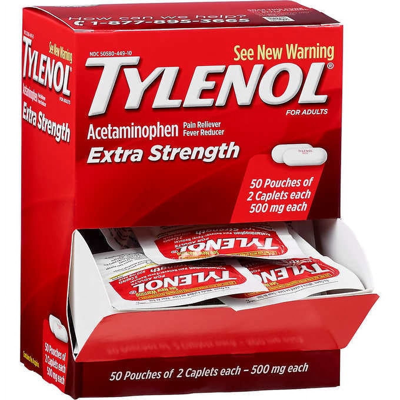 TYLENOL Extra Strength Pain Reliever & Fever Reducer Caplets, Two-Pack ...