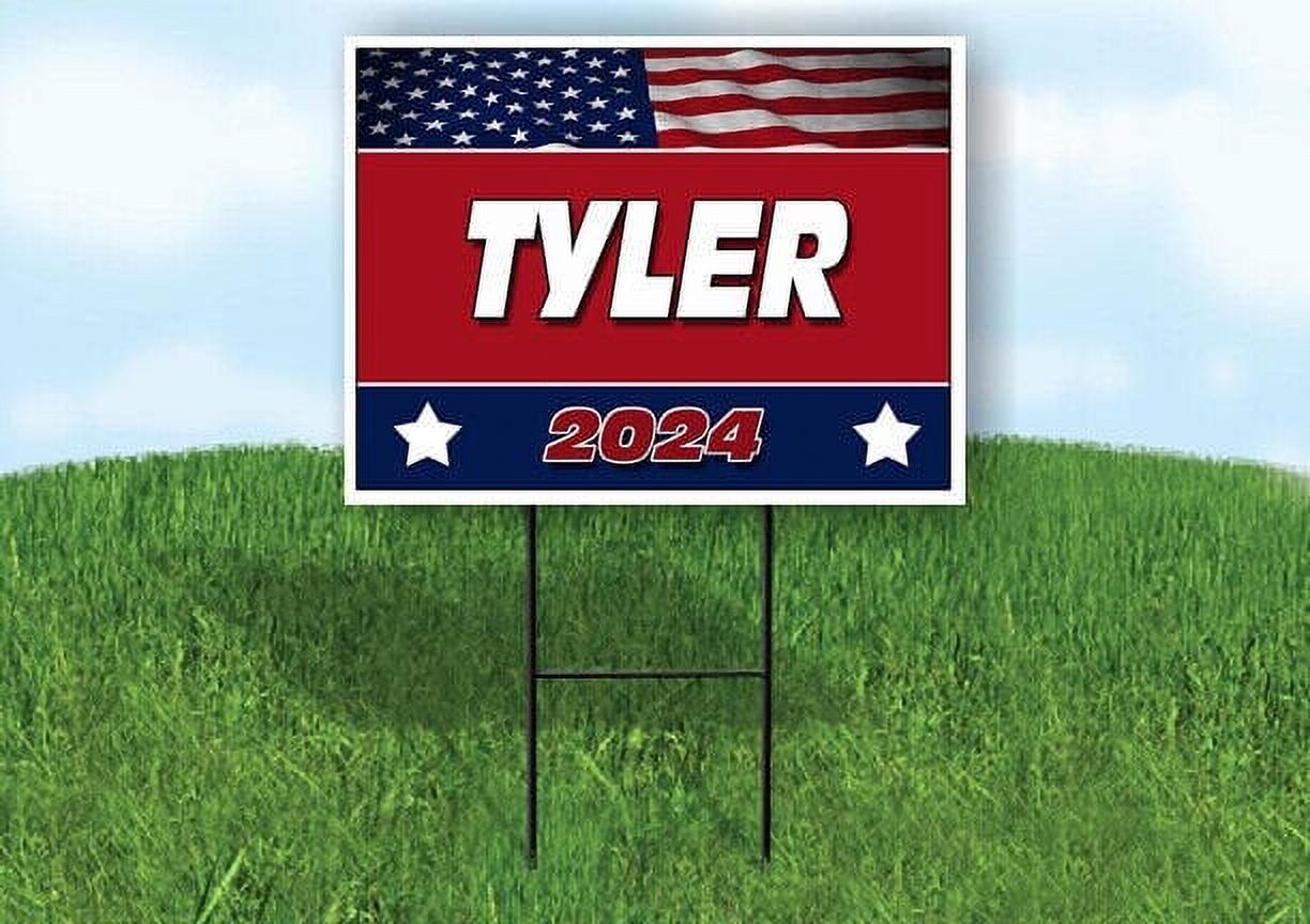TYLER FLAG RED 2024 18inx24in Yard Road Sign w/ Stand - Walmart.com