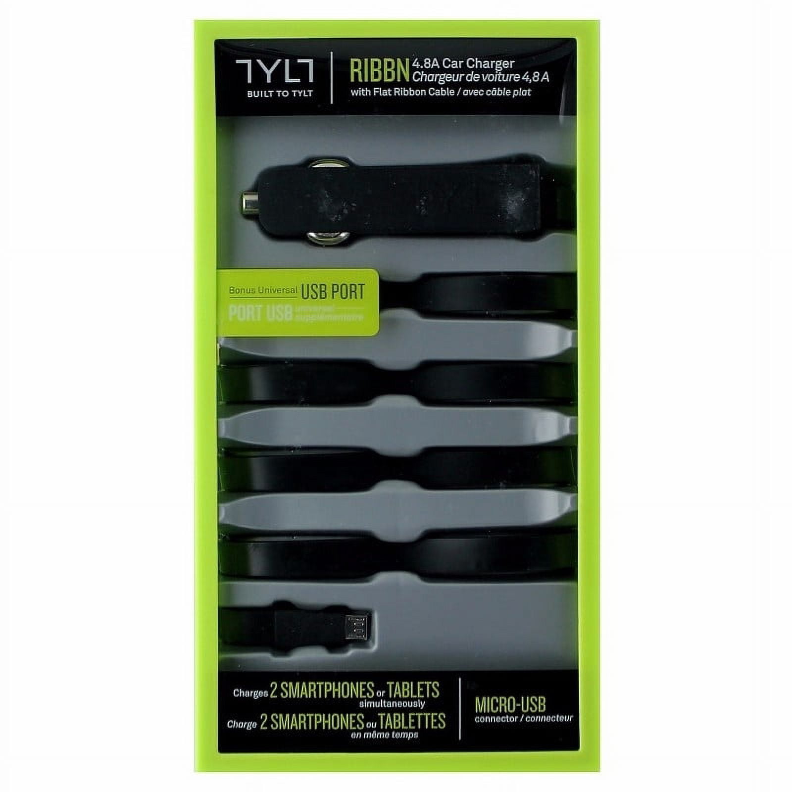 TYLT RIBBN Micro USB Car Charger for Phones and Tablets Black MIC ...