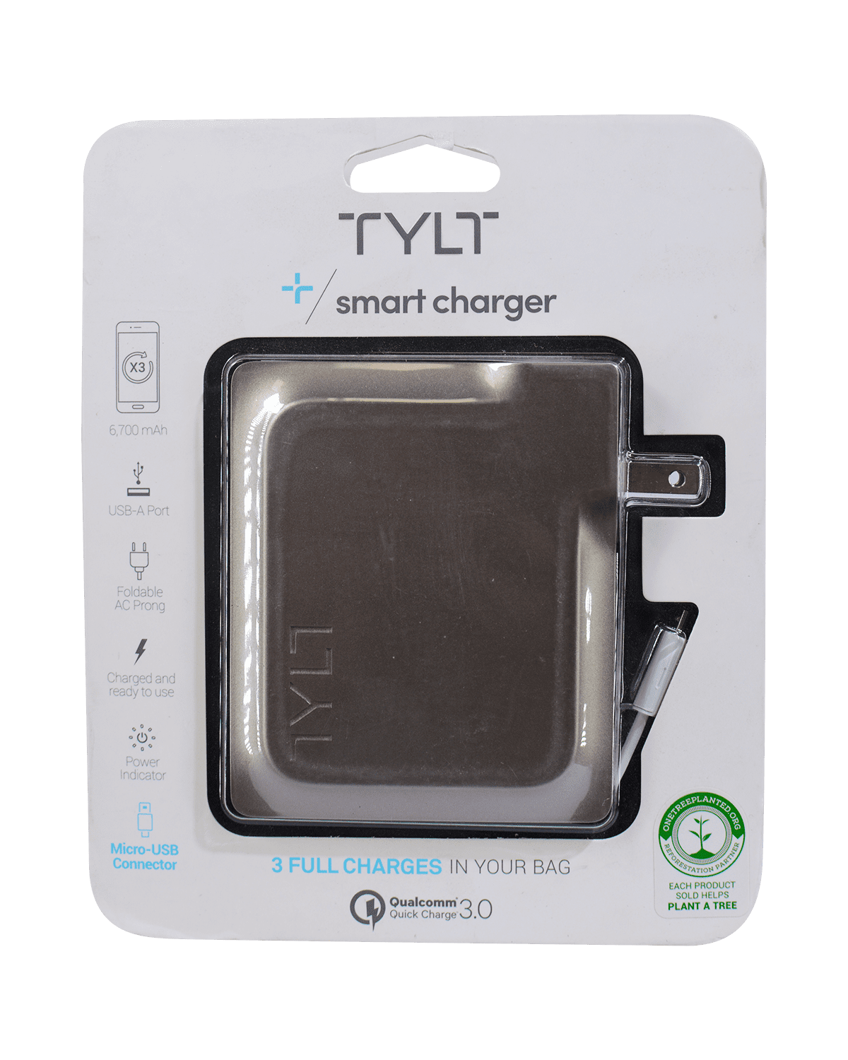 TYLT Smart Charger 3X with Built-in Battery - Micro-USB - Walmart.com