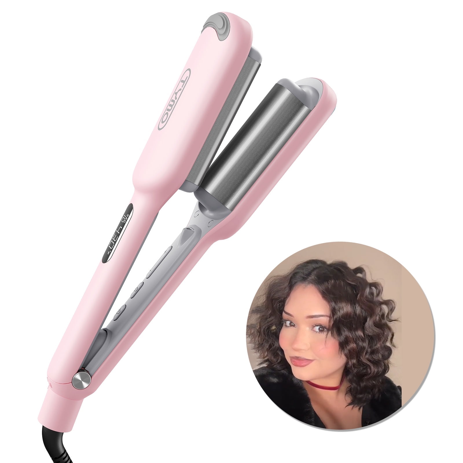 TYMO COMPACT ROVY Curling Iron & Hair Crimper Waver for Short Hair, Dual Voltage for Easy ...