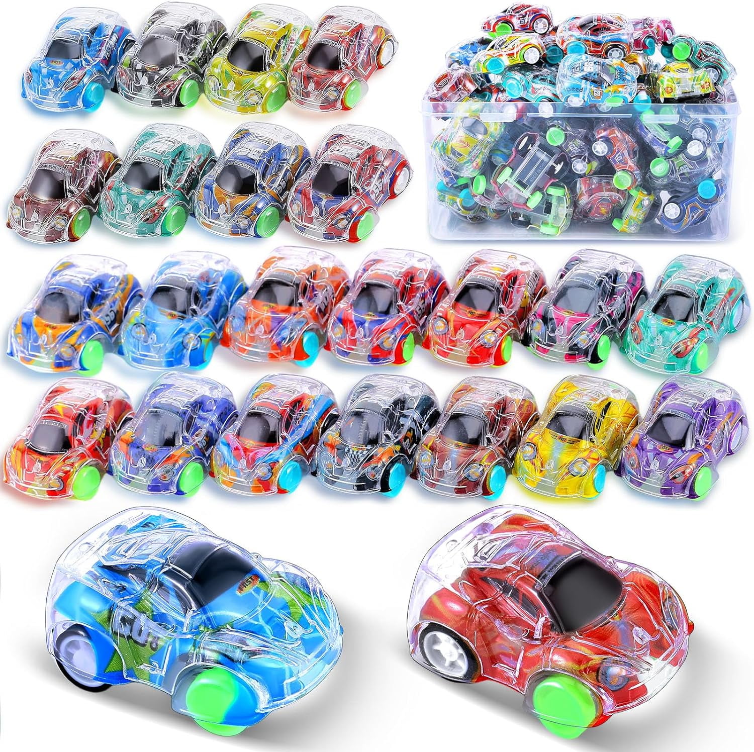 TYMZDYN 45 Pieces Mini Pull Back Cars for Kids Racing Vehicles Toys ...