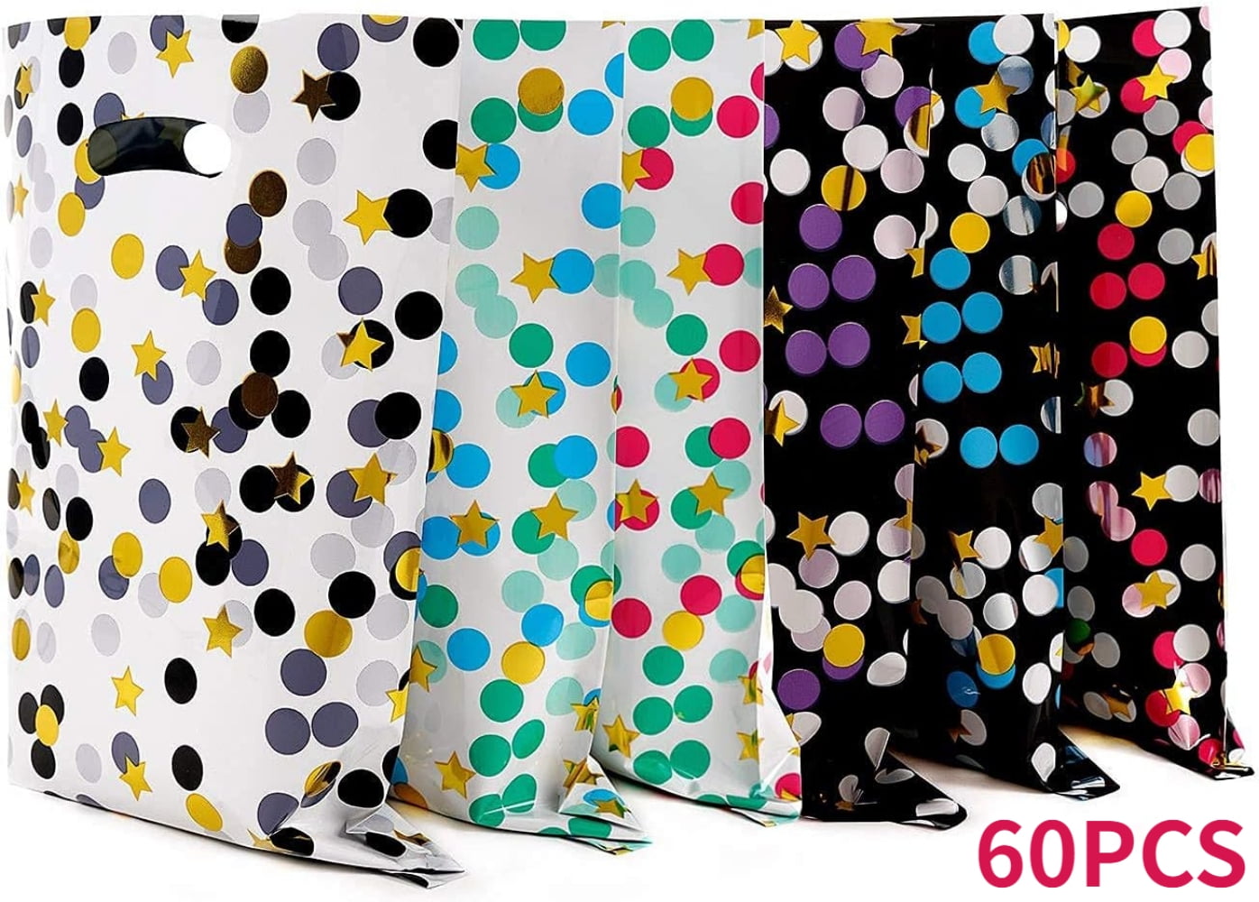 TYMZDYN 60 Pack Plastic Party Gift Bags, Durable Return Gift Bags With ...