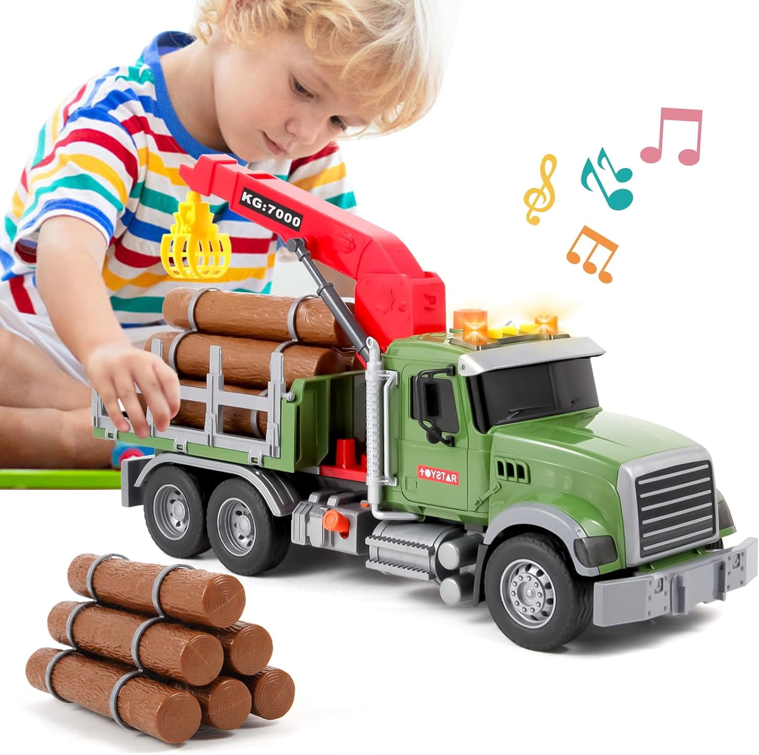 TYMZDYN Toddler Trucks Boy Toys for Kids 3-5 Years, 15" Large Timber ...