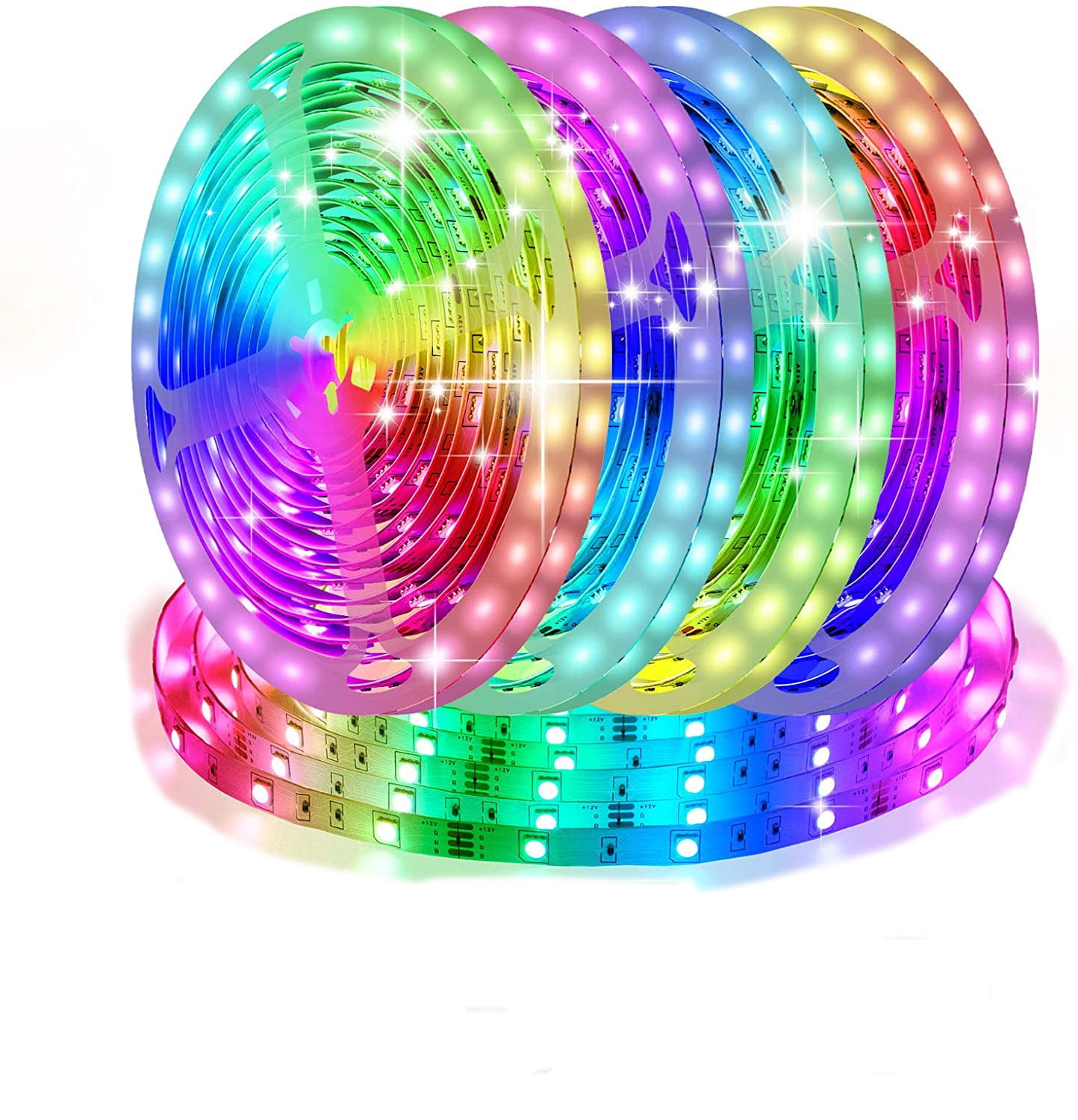 TYNZEO 65.6ft RGB LED Strip Lights Kit, Dimmable Color Changing Light ...