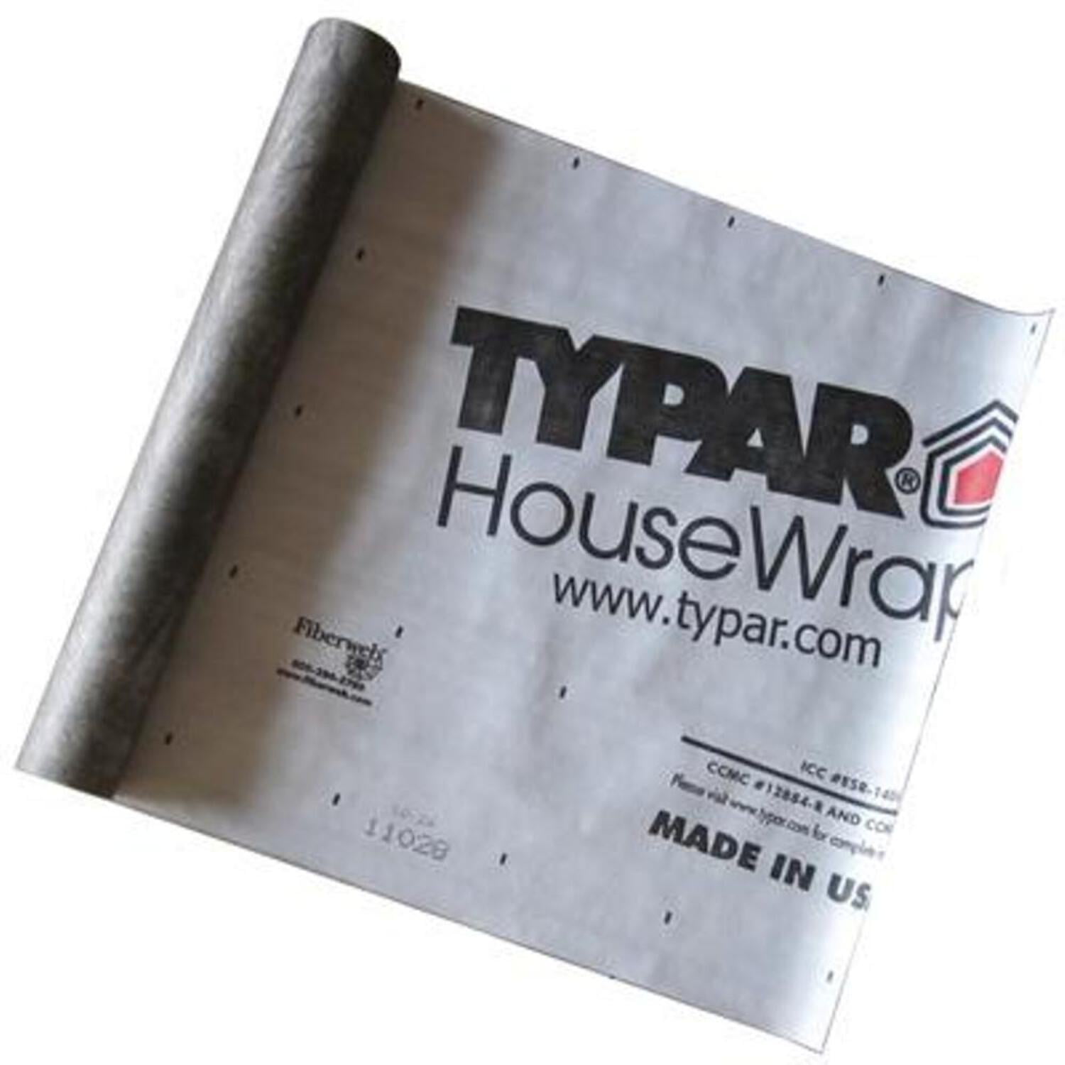TYPAR® Superior Tear Strength House and Building Wrap, Blocks Air ...