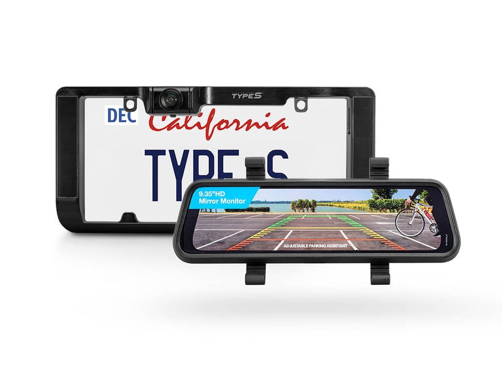TYPE S Solar Powered Portable License Plate Frame Backup Camera with HD ...