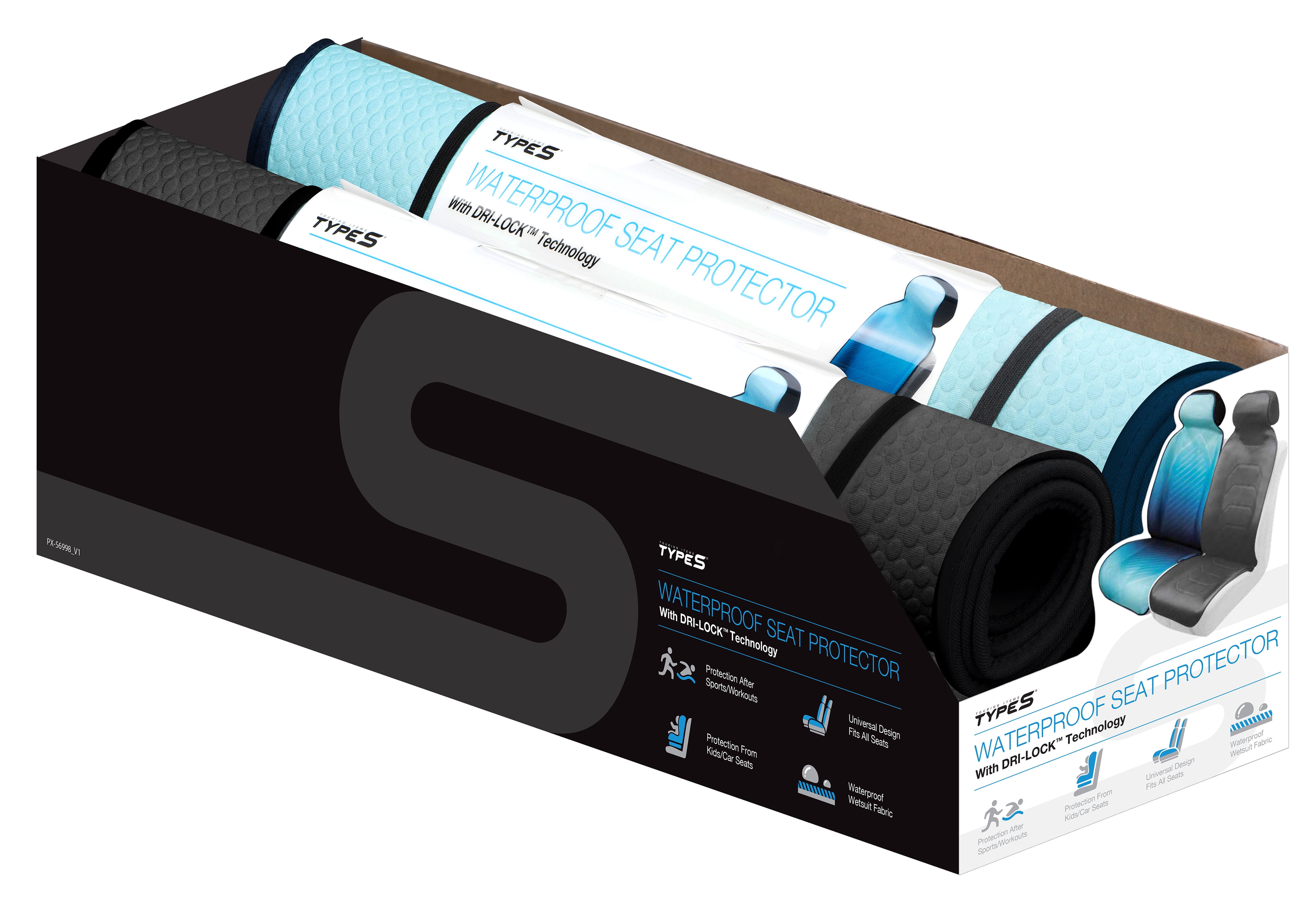 Type S Auto Black or Blue, Universal Fit Surf Riptide Waterproof Seat ...