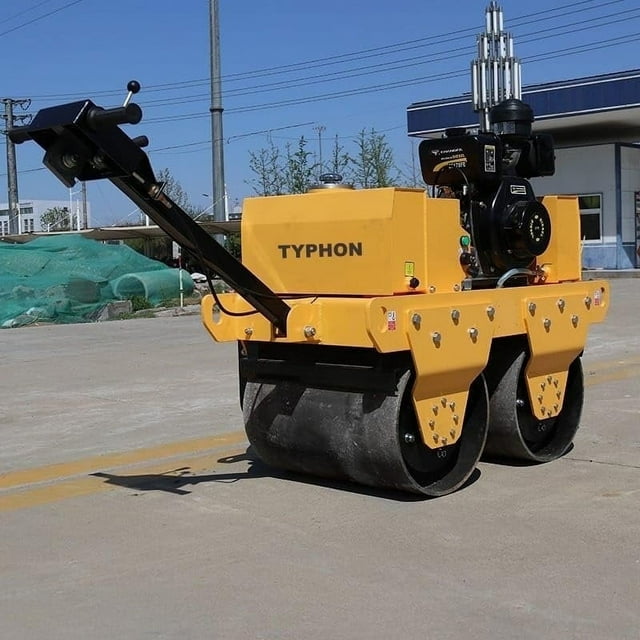 TYPHON 10hp EPA B&S FURY Yellow Steel Walk-Behind Vibratory Roller ...