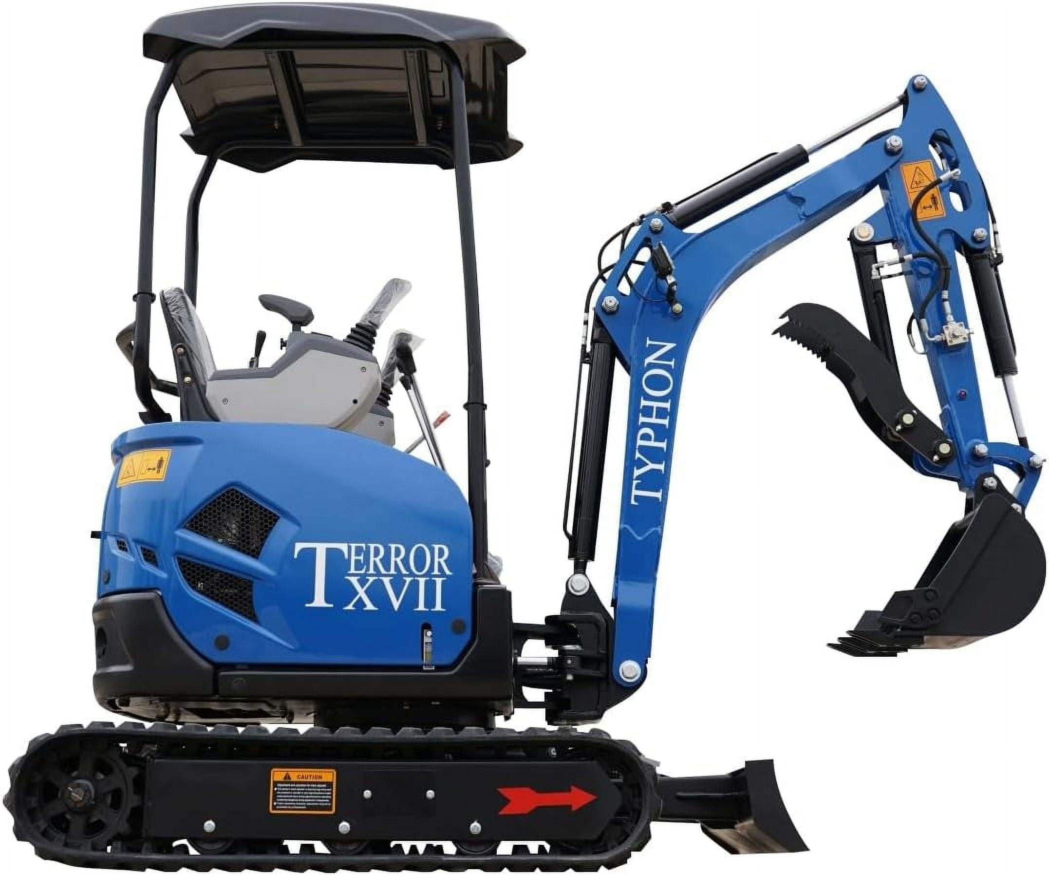 TYPHON Terror XVII Lux Mini Excavator – 1.7 Ton Trench Digger with Boom ...