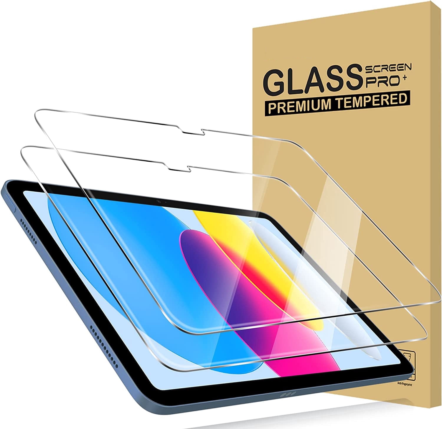 TYPPKMM 2 Pack Tempered Glass for iPad 10th Generation Screen Protector ...