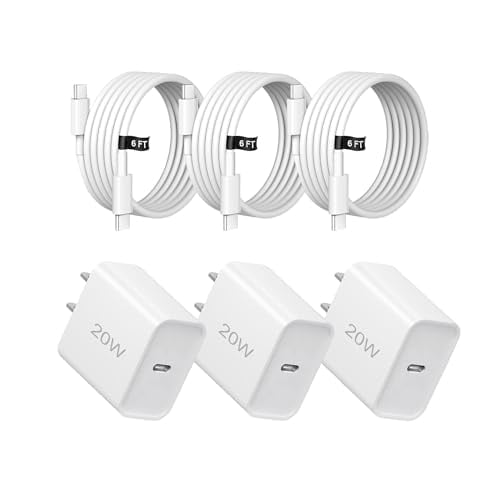 TYPPKMM 20W Fast Charger with USB C Cable 3 Pack, Compatible with ...
