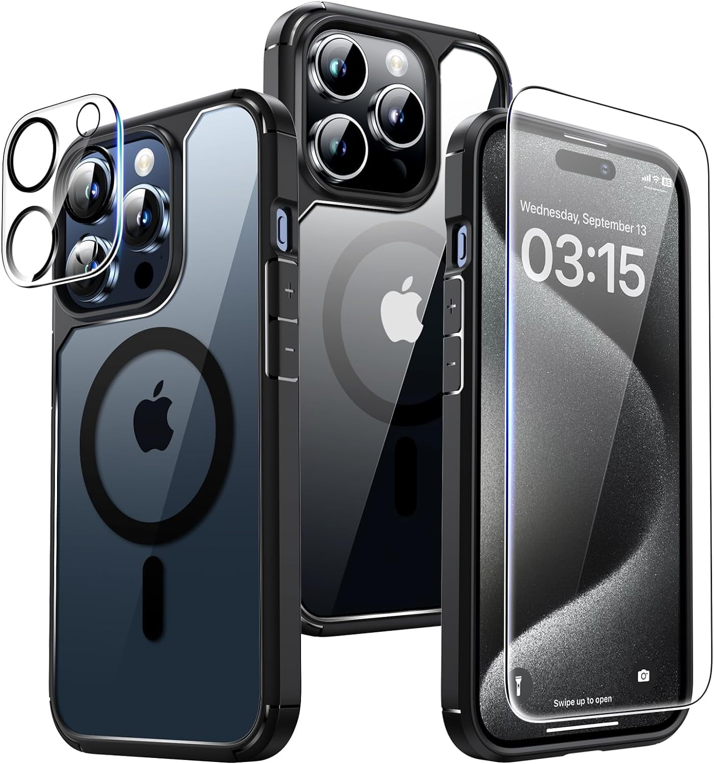 TYPPKMM 5 in 1 Magnetic Case for iPhone 15 Pro Max [Military Grade Drop ...