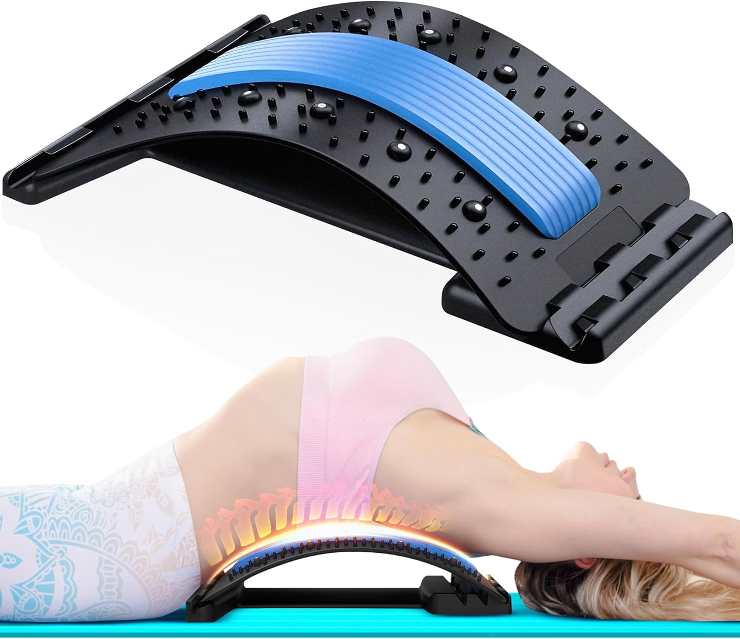 TYPPKMM Spine Board Back Stretcher, Multi-Level Lumbar Support for ...