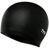TYR Latex Adult Swim Cap Black, Latex Swim Cap with Ribbed Edge ...
