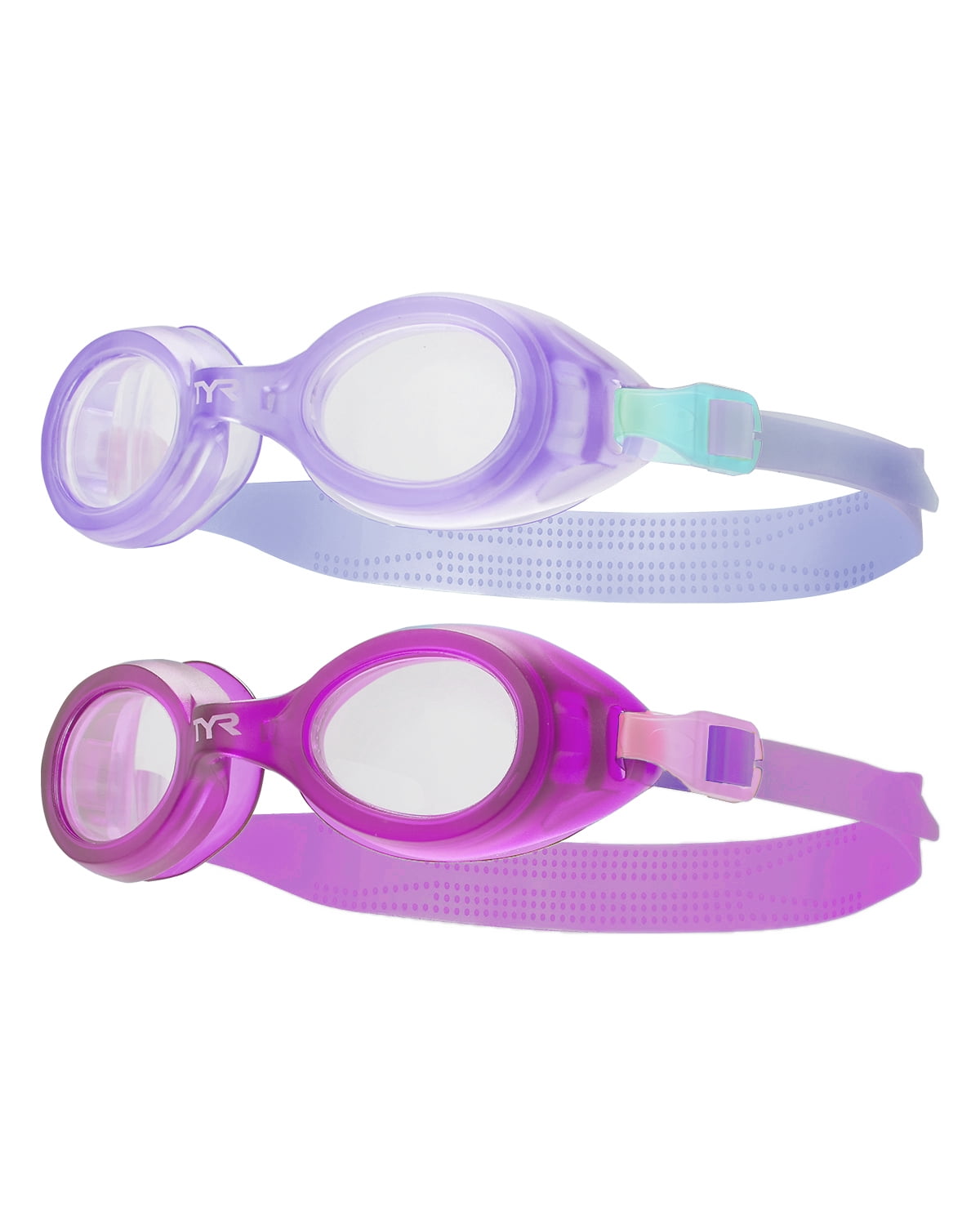 TYR Youth Aqua Blaze Goggles Non-Mirrored 2-Pack, Pink/Purple Ages 3-10 ...