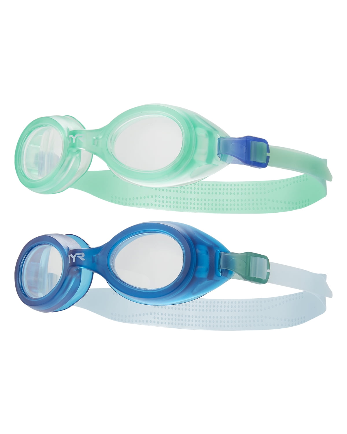 TYR Youth Fit Aqua Blaze Non-Mirrored Swim Goggles - 2 Pack Assorted ...
