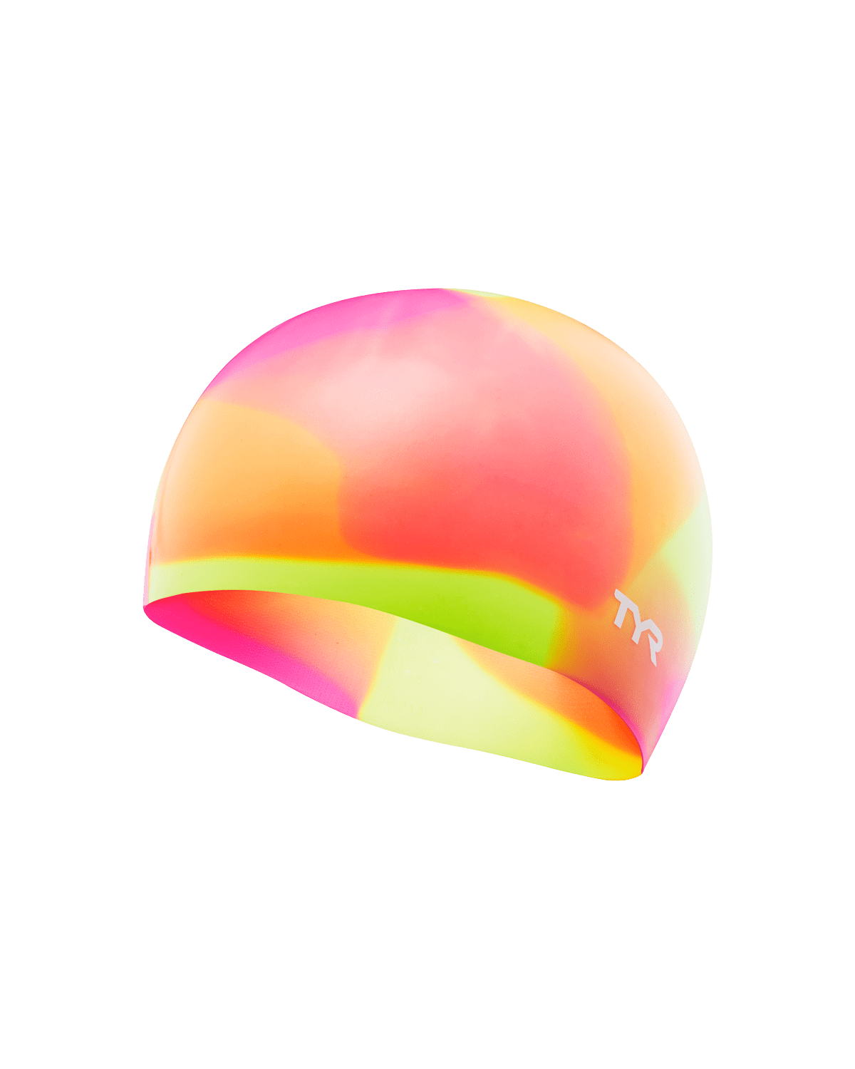 TYR Youth Silicone Swim Cap, Multicolor Yellow Pink Orange, Durable ...