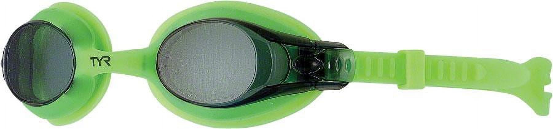 TYR Youth Fit Swimple Non-Mirrored Swim Goggle - Smoke/Green - Walmart.com
