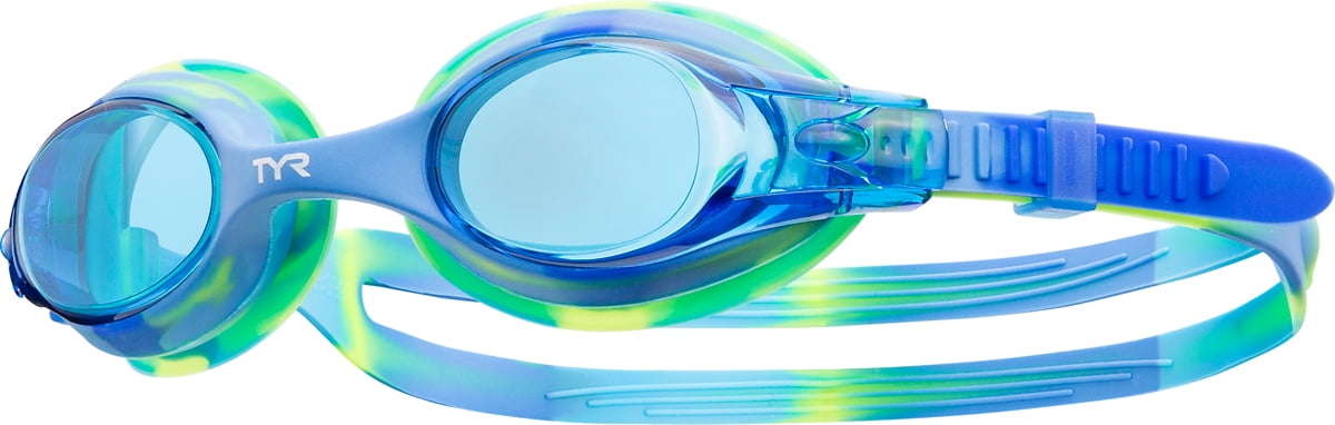 TYR Youth Fit Swimple Tie Dye Non-Mirrored Swim Goggle - Blue/Green ...