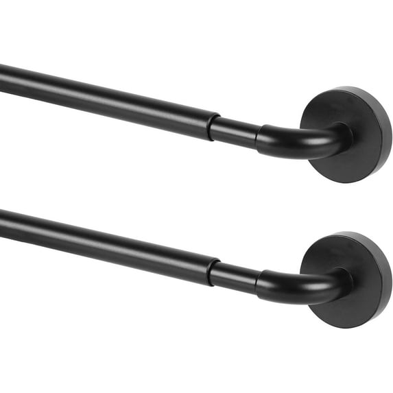 SHIYOU-TYRON 2 Pack Magnetic Curtain Rod for Metal Doors Adjustable 18 ...