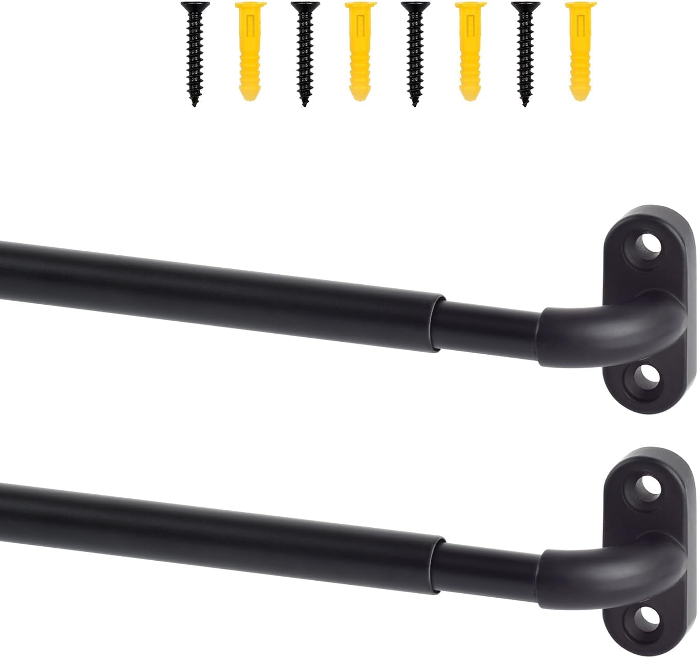 TYRON 2 Pack Screwed Sash Curtain Rod Adjustable 18-30 Inch, 3/8 In ...