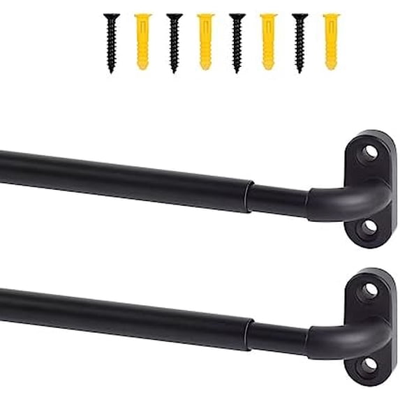 TYRON 2 Pack Screwed Sash Curtain Rod Adjustable 30-40 Inch, 3/8 In ...