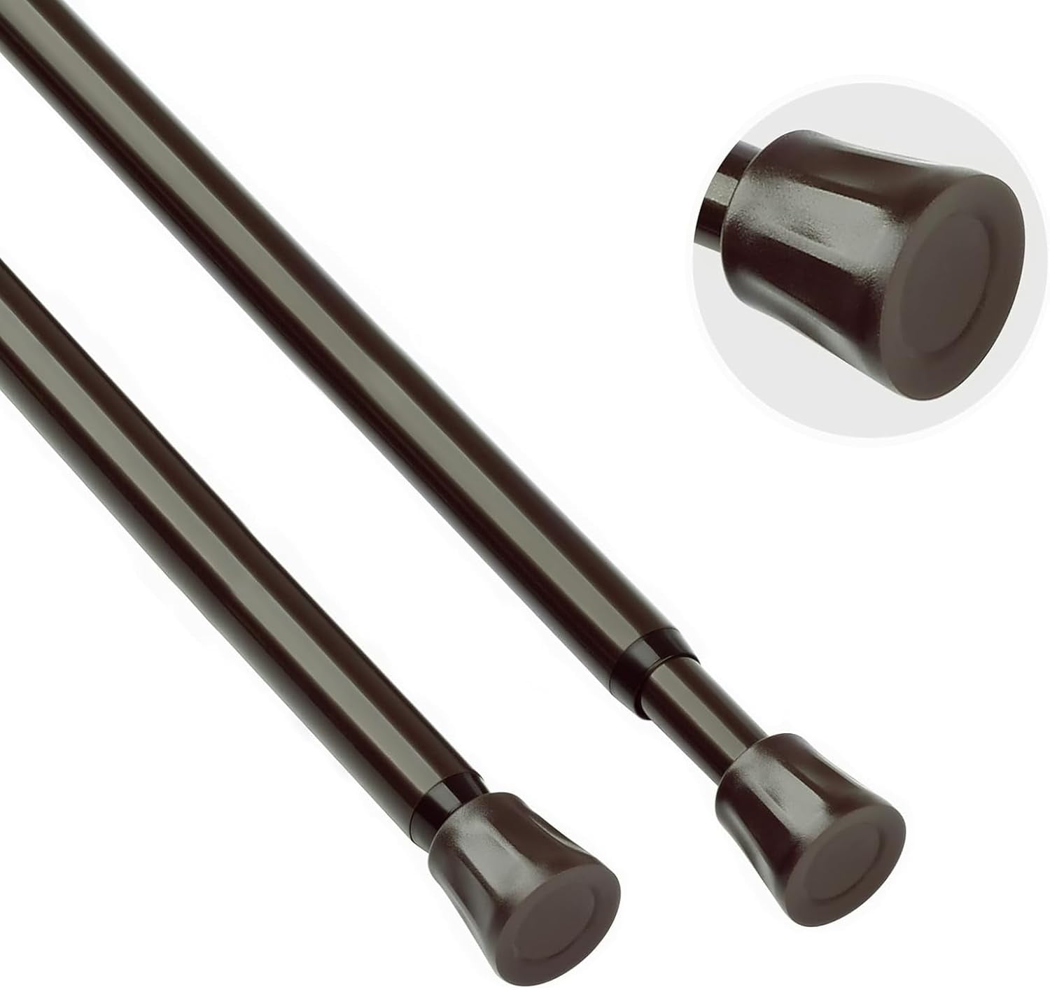 TYRON 2Pcs Spring Tension Curtain Rods for Windows 28 to 48 Inch ...