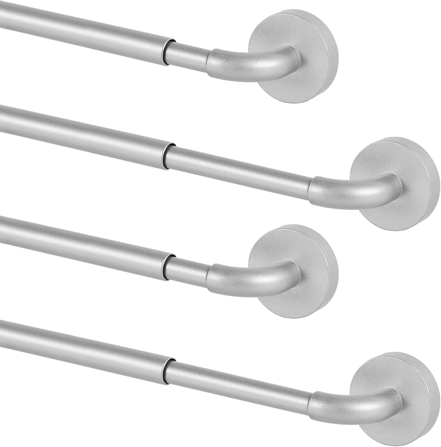 TYRON 4 Pack Magnetic Curtain Rod for Door, Adjustable 12-18 Inch, 3/8 ...