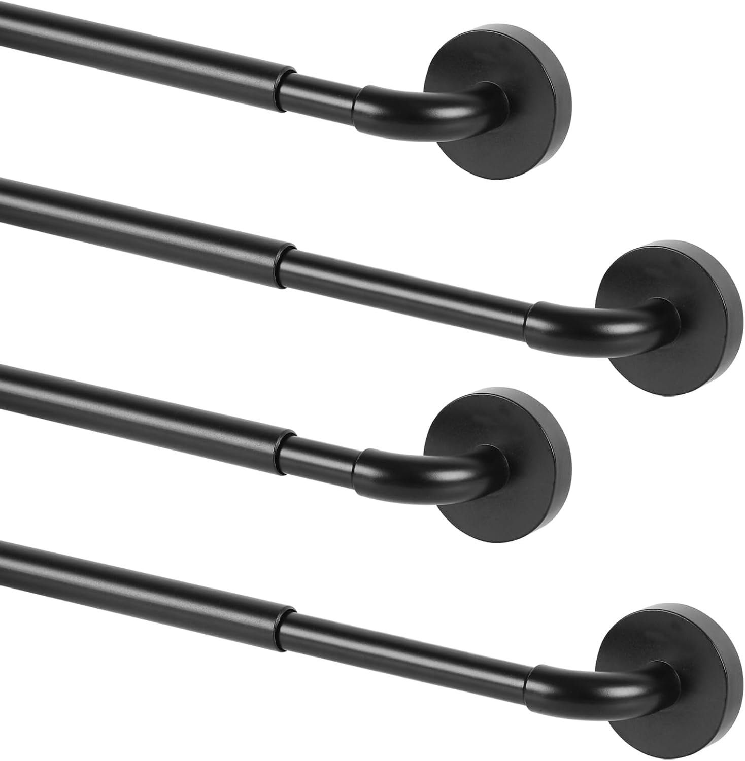 TYRON 4 Pack Magnetic Curtain Rod for Metal Doors, Adjustable 8.5-12 ...