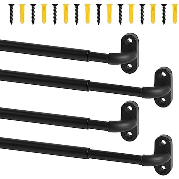 TYRON 4 Pack Screwed Sash Curtain Rod Adjustable 18-30 Inch, 3/8 In ...