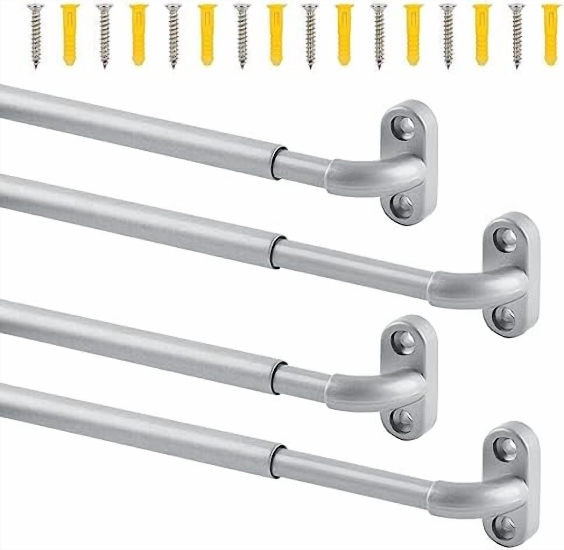 TYRON 4 Pack Screwed Sash Curtain Rod Adjustable 30-40 Inch, 3/8 In ...
