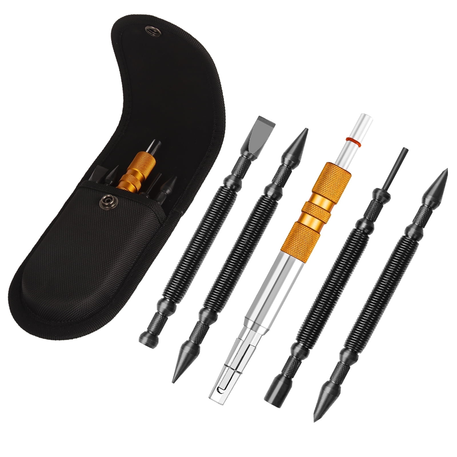 TYRWEEY 5-Piece Nail Setter Dual Head Nail Set & Dual Head Center Punch ...