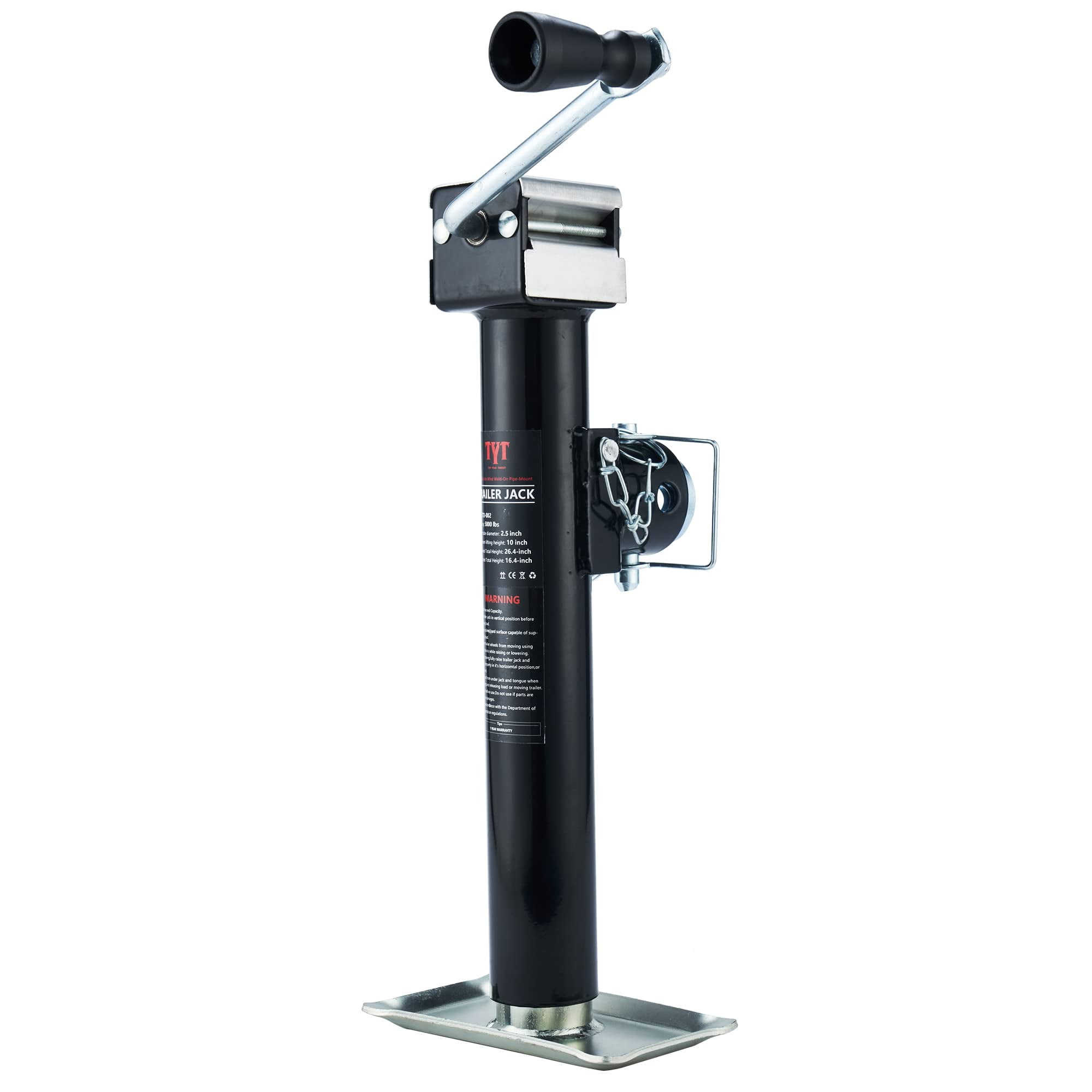 TYT 5000 lbs Weld On Pipe Mount Swivel Trailer Jack, 10" Vertical ...