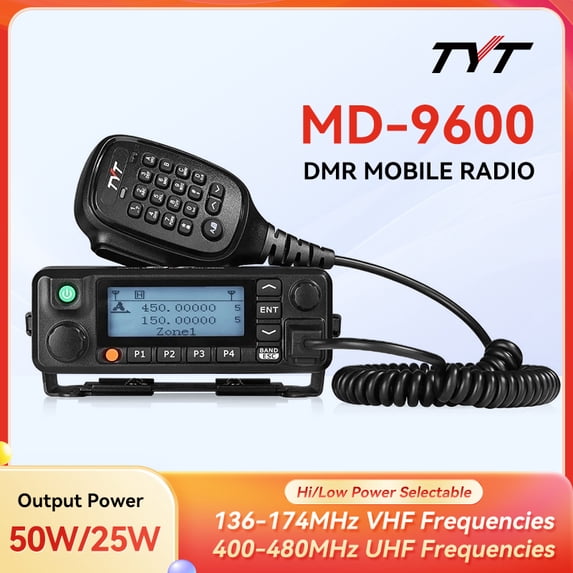 TYT MD-9600 Digital/FM Analog Dual Band UHF VHF GPS Transceiver Mobile ...