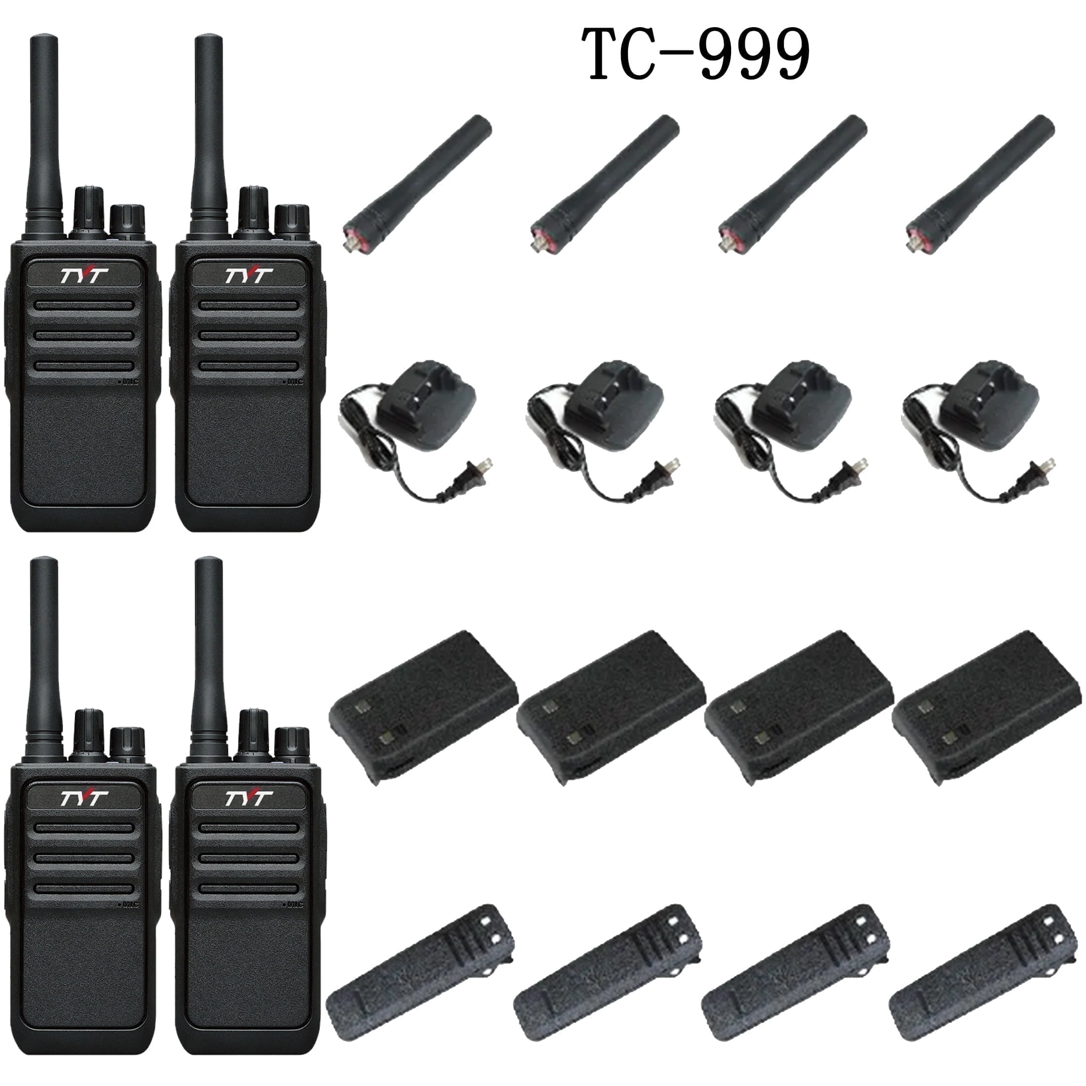 TYT TC 999 Handheld Walkie Talkie 2W UHF 16CH Analog Two Way Radio Ham ...