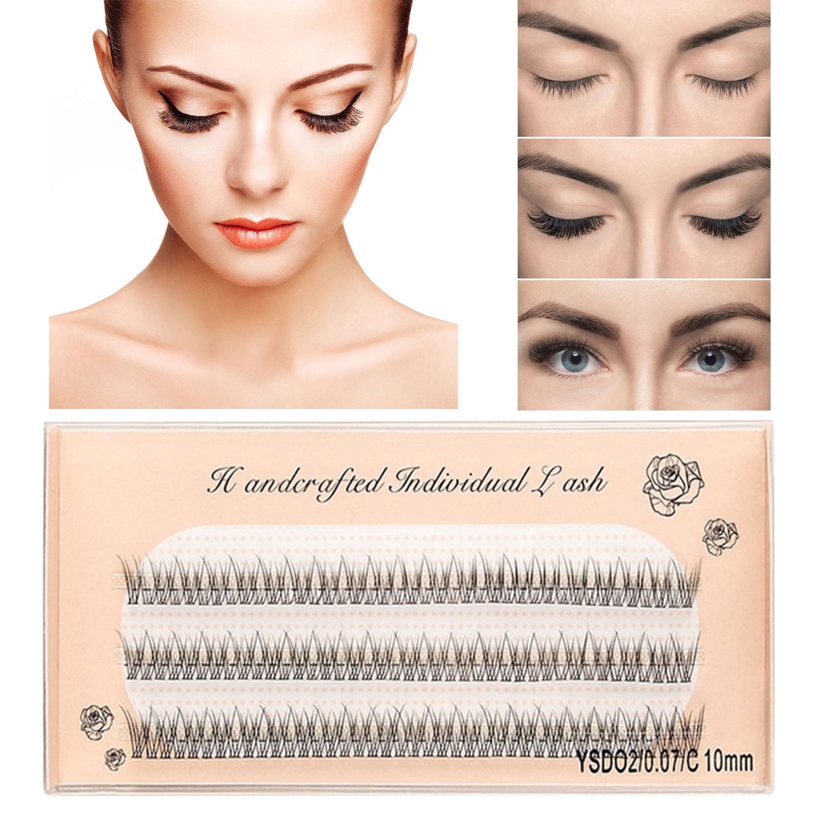 TYTSPEASY False Eyelashes Personal Eyelashes 100 Tuft Natural Eyelash ...