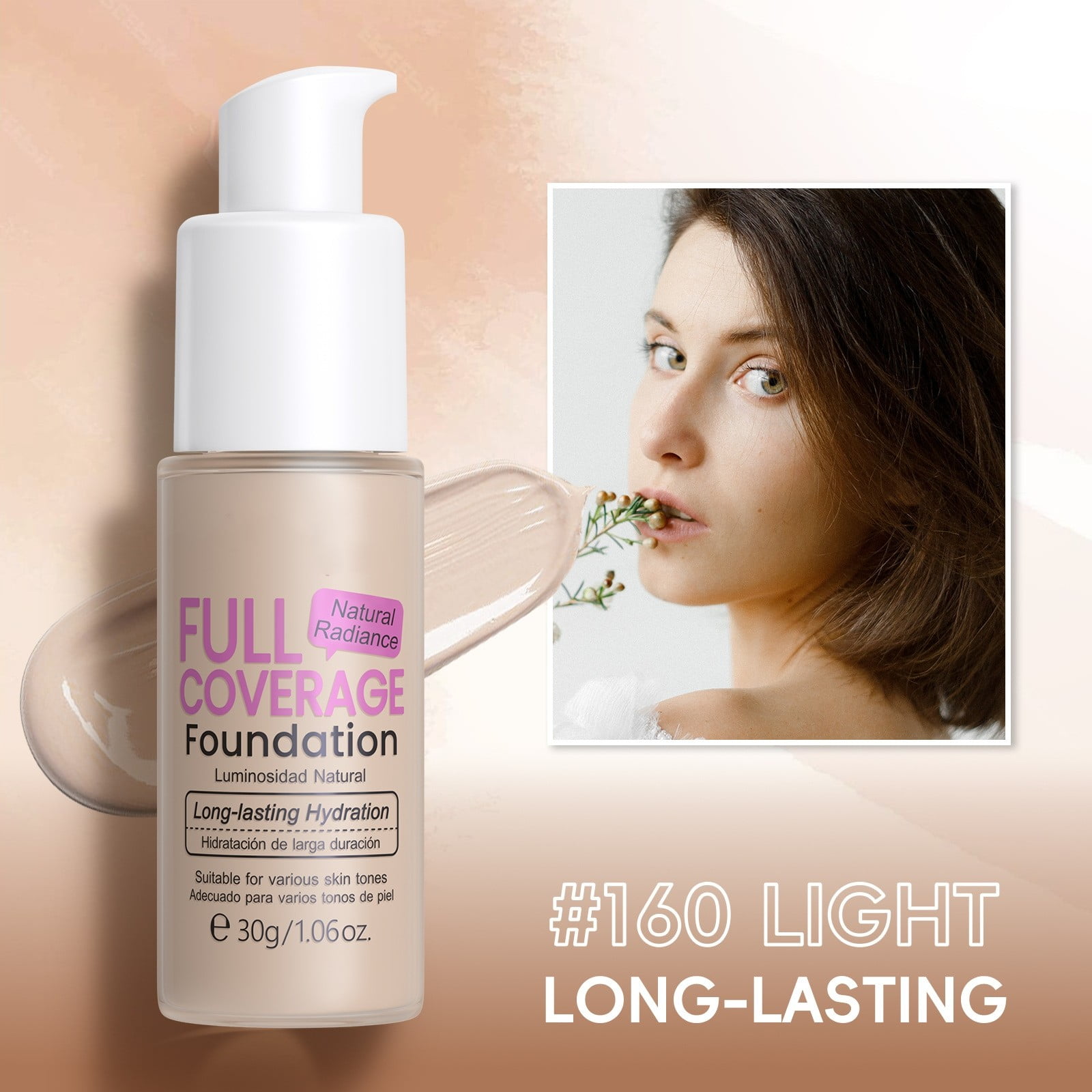 TYTSPEASY Full Coverage Moisturizing Liquid Foundation 30g Brightens ...