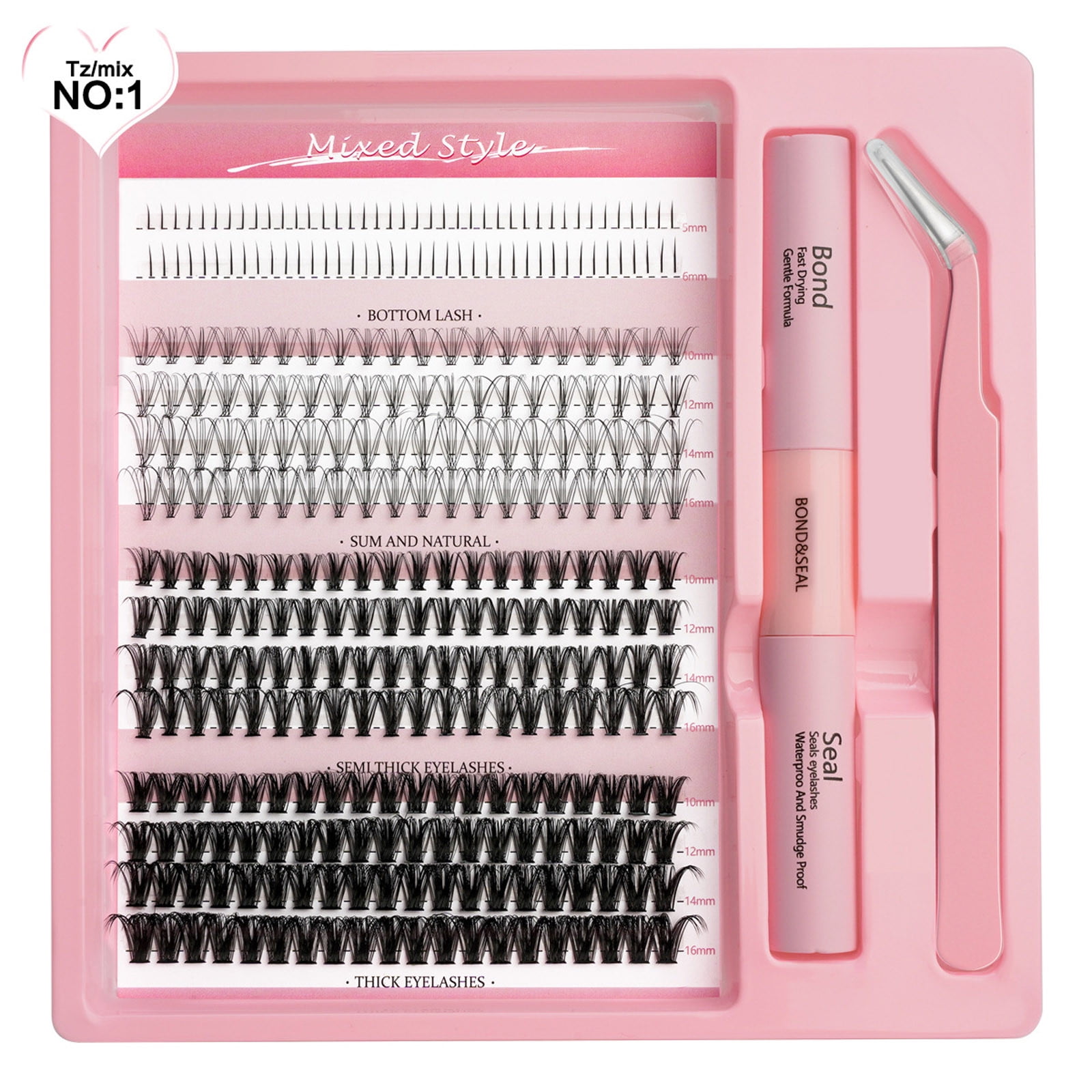 TYTSPEASY Lash Extension Kit Wispy Lash Clusters Kit 103050D/204060D ...