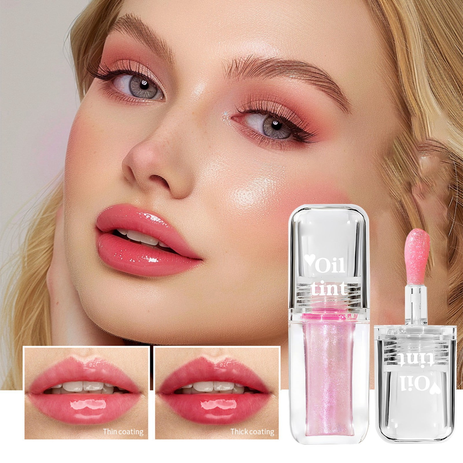 TYTSPEASY Transparent Temperature Change Pearlescent Lip Oil Lip Gloss ...